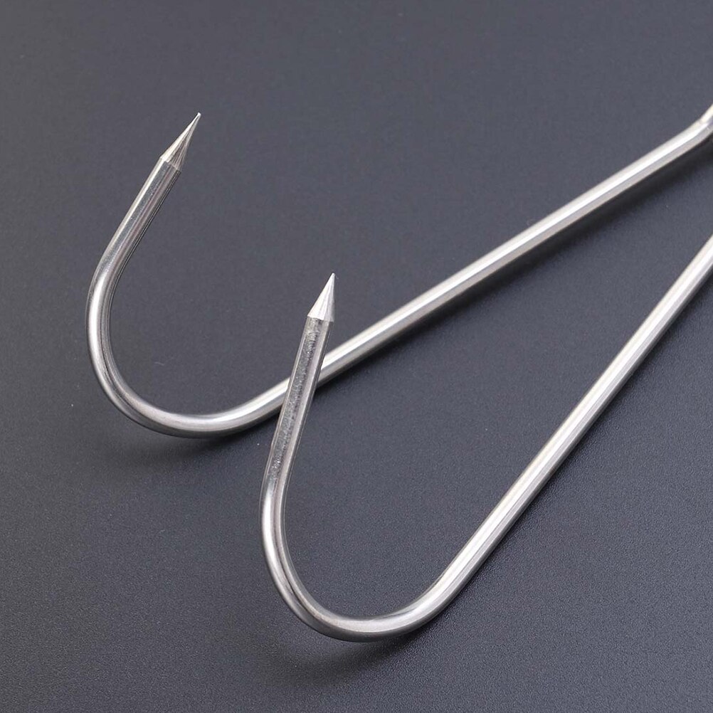 6pcs Stainless Steel Double Meat Hooks Drying Roas... – Vicedeal