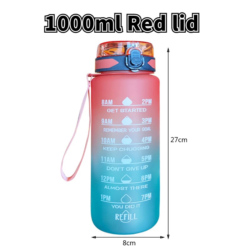 Botella de agua de gran capacidad con marcador de ... – Vicedeal