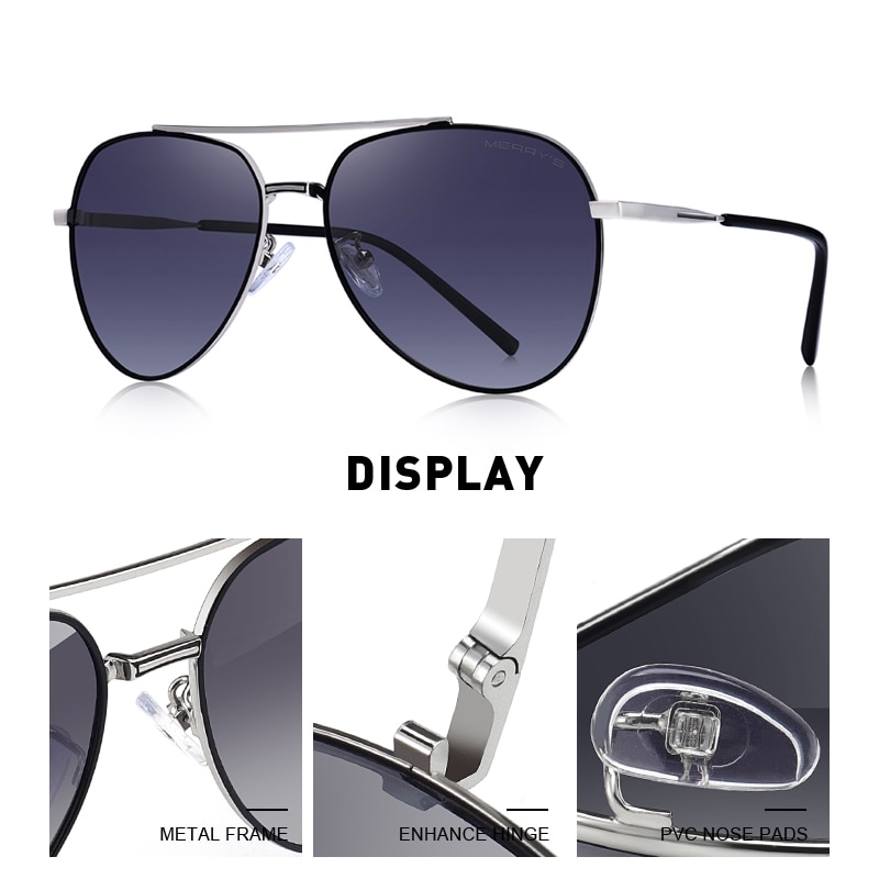 MERRYS Men Classic Pilot Sunglasses Aviation Frame... – Grandado