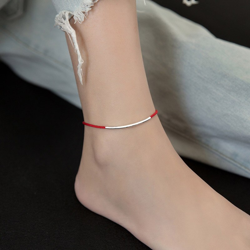 AIFENAO 925 Sterling Silver Long Tube Red Thread S... – Vicedeal