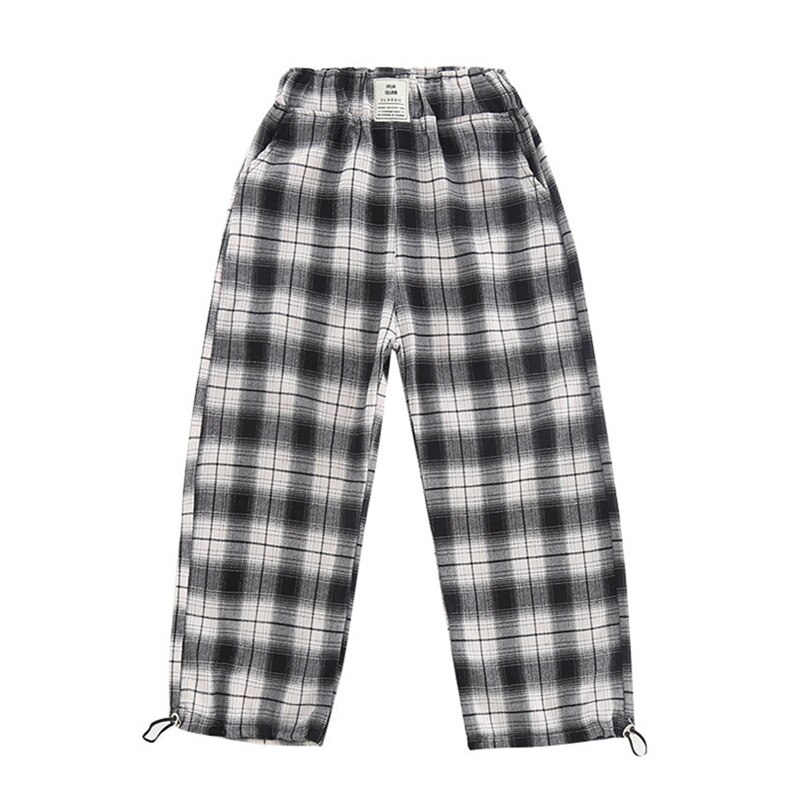 Pantalones con patrón de cuadros para niña, pantal... – Grandado