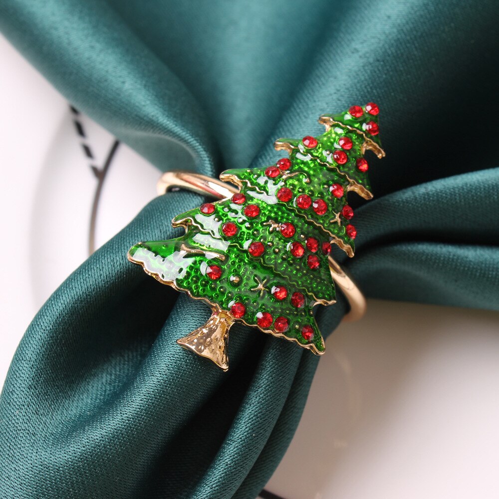 4PCS/Metal Green Christmas Tree Napkin Ring Deskto... – Grandado