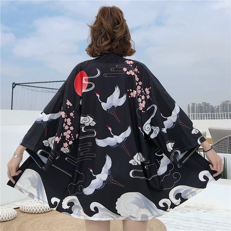 Bebovizi japansk svart yukata kimono bälte sommar ... – Vicedeal