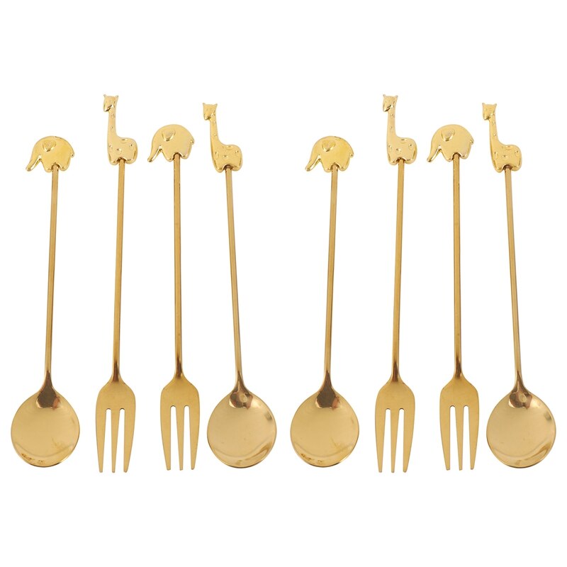 8Pcs Dinnerware Set Cute Animal Cutlery 304 Stainl... – Vicedeal