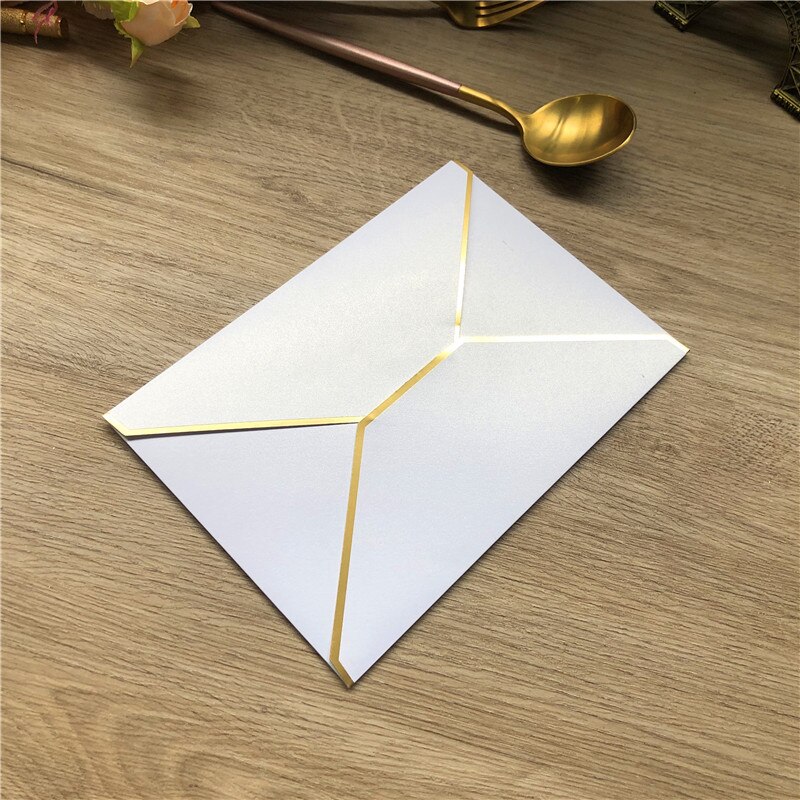 250g A7 50pc Gold Foil Pearl Paper Envelope For In... – Grandado