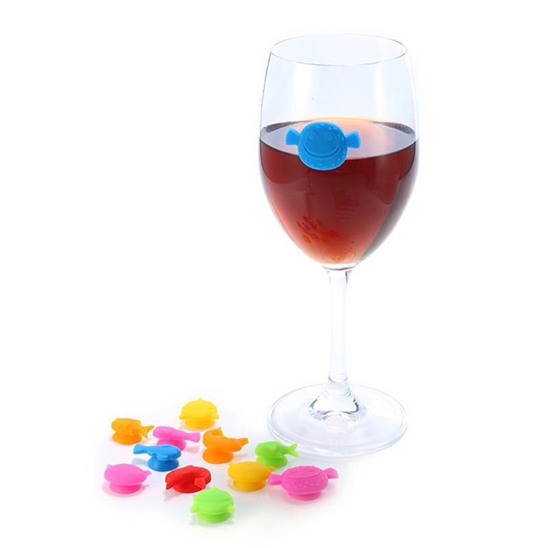 12 teile/satz Kreative Wein Glas Charme Silikon Ma... – Grandado