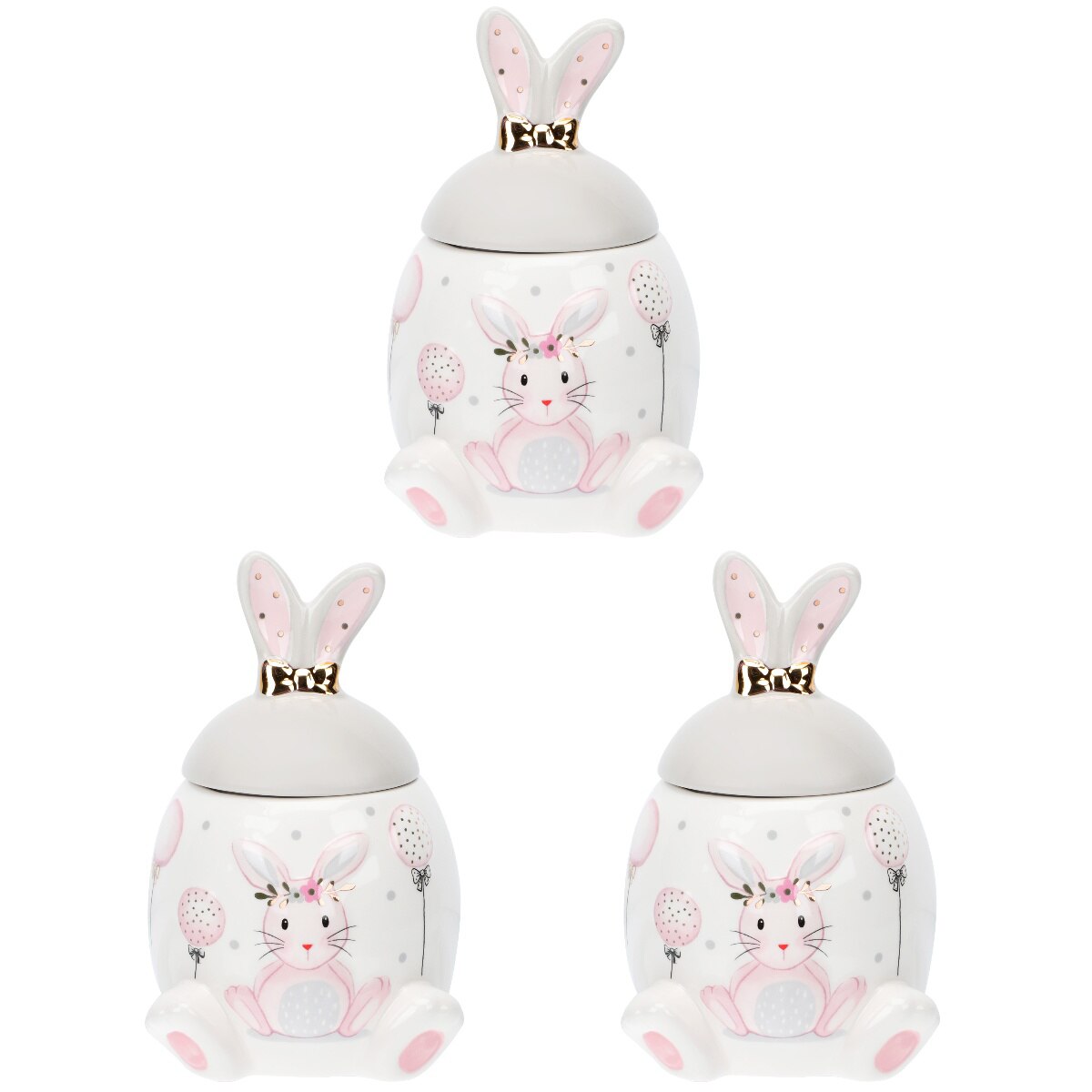 3 pcs Ceramic Storage Jar Rabbit Pattern Pot Easte... – Vicedeal