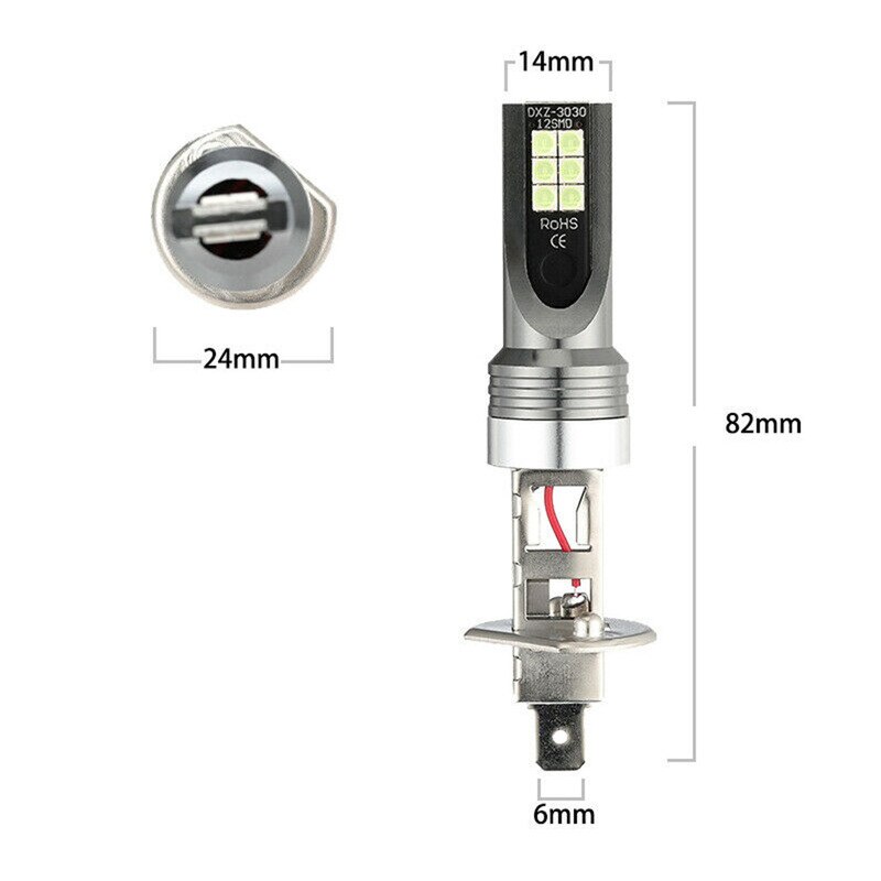 2PCS H1 COB LED 3030 12SMD 12V 24W Fog Light Bulbs... – Grandado