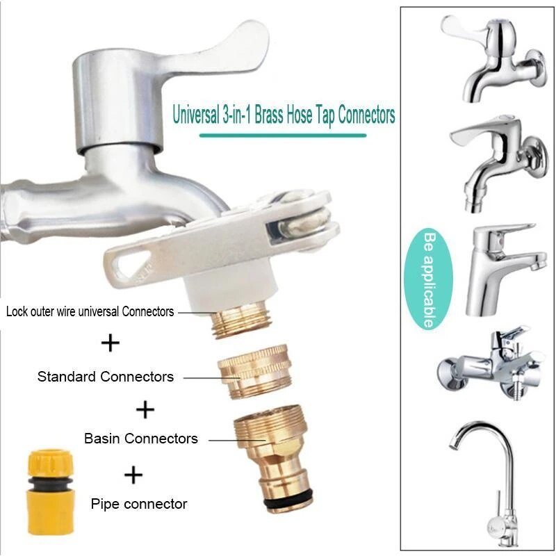 Universele 3-In-1 Messing Hose Tap Connectors Set – Grandado