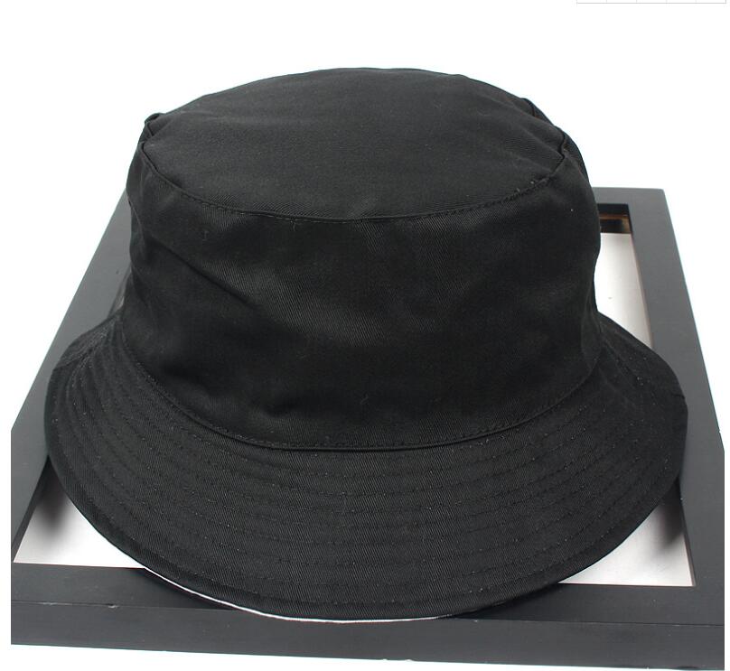 Two Side Reversible Black White Solid Bucket Hat U... – Grandado
