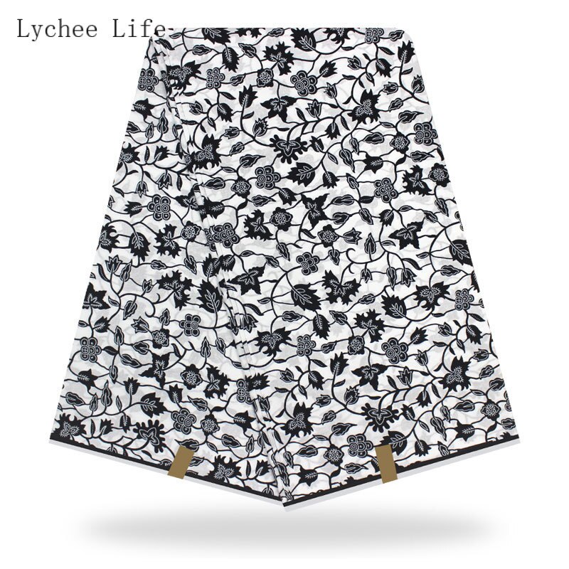 Lychee Life Ankara African Leaf Prints Fabric Blac... – Grandado