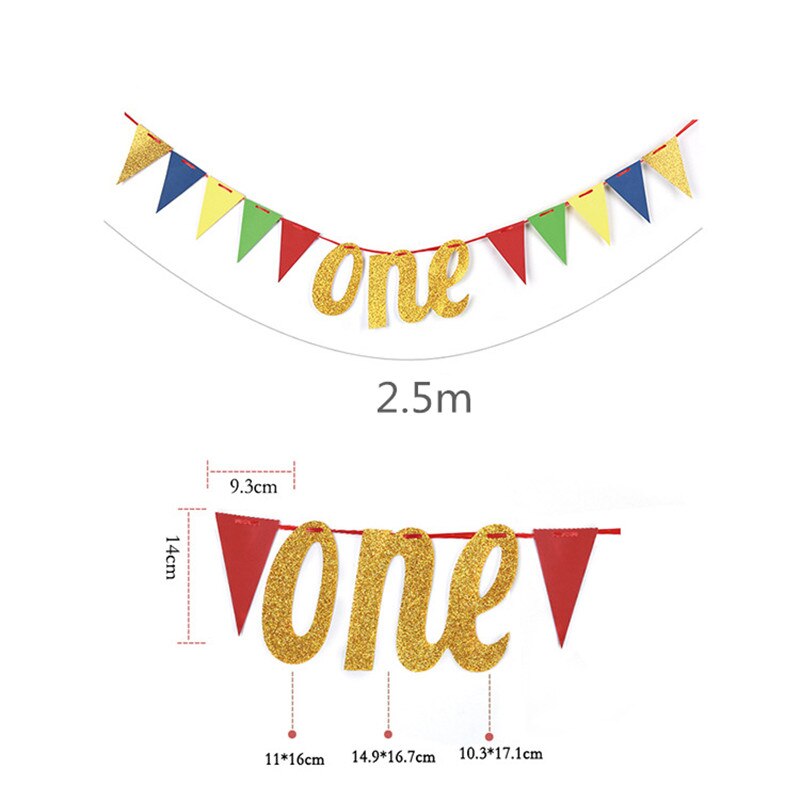 Baby First Birthday Silver Pink Chair Banner ONE Y... – Grandado