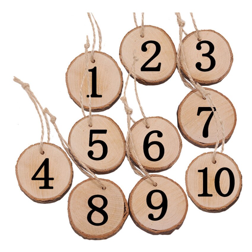 10pcs Wood Log Slice Disc with number DIY Circle R... – Grandado