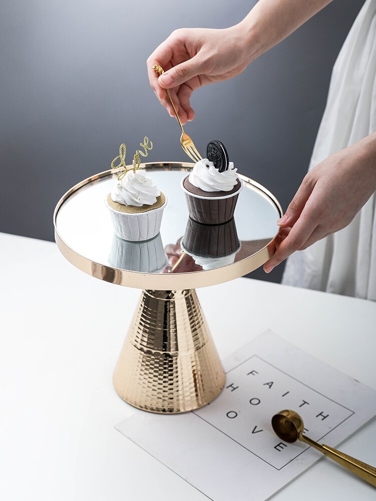INS Nordic Style Mirror Glass Cake Stand Light Lux... – Grandado