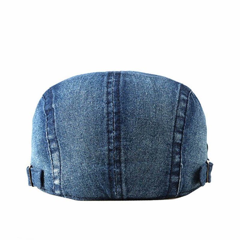 Caps For Men Washed Denim Newsboy Cap Retro Cabbie... – Grandado