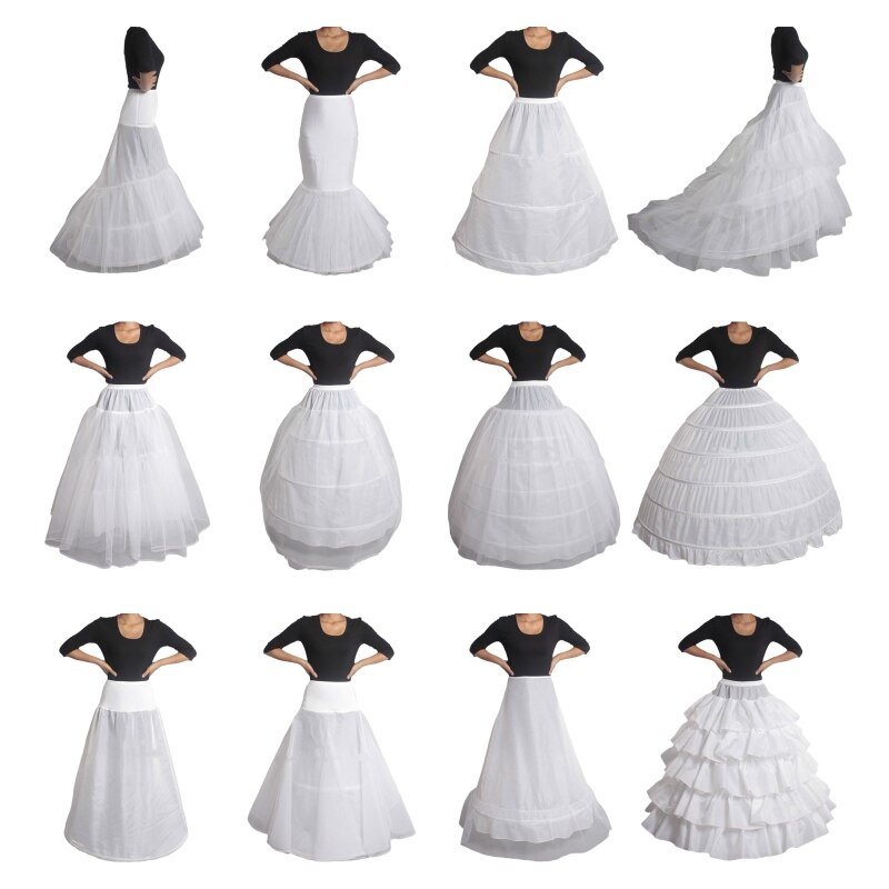Women Crinoline Petticoat Hoop Skirts White Ball G... – Grandado