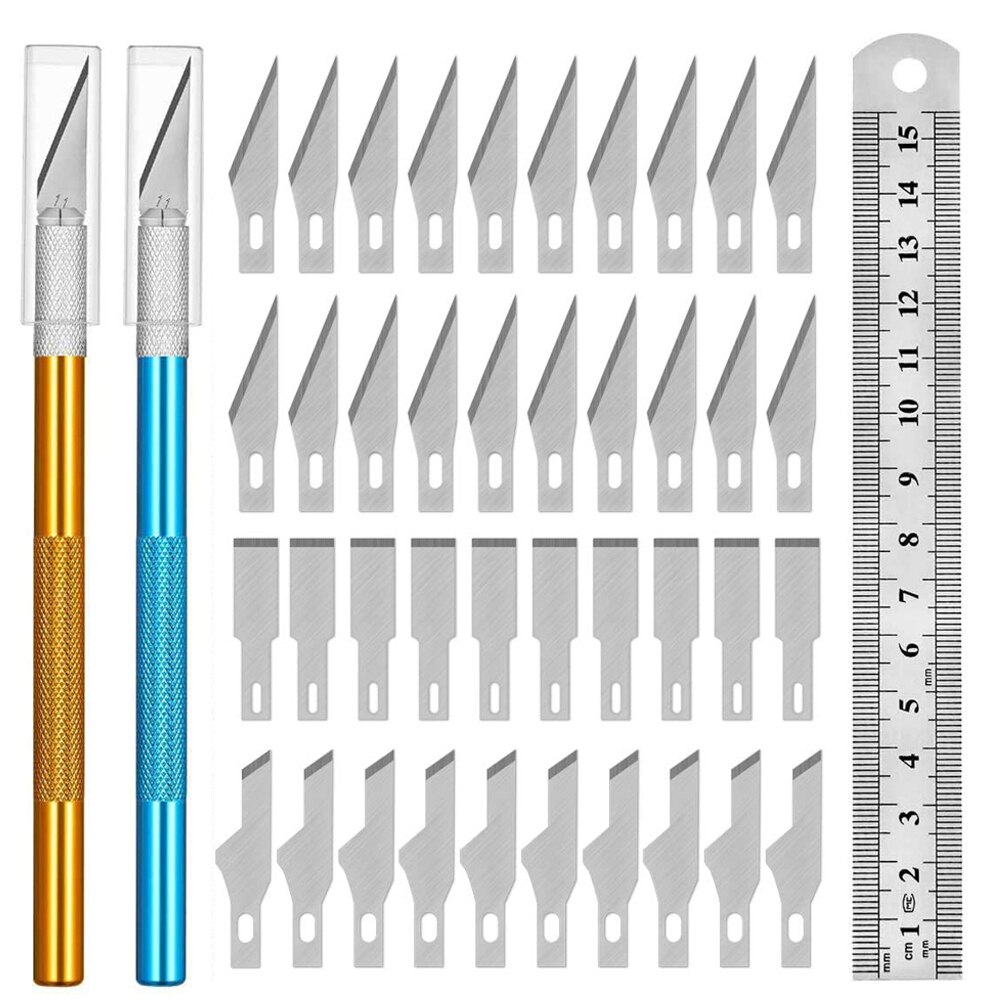 Craft Knife Set with 40pcs Stainless Steel Blades ... – Vicedeal
