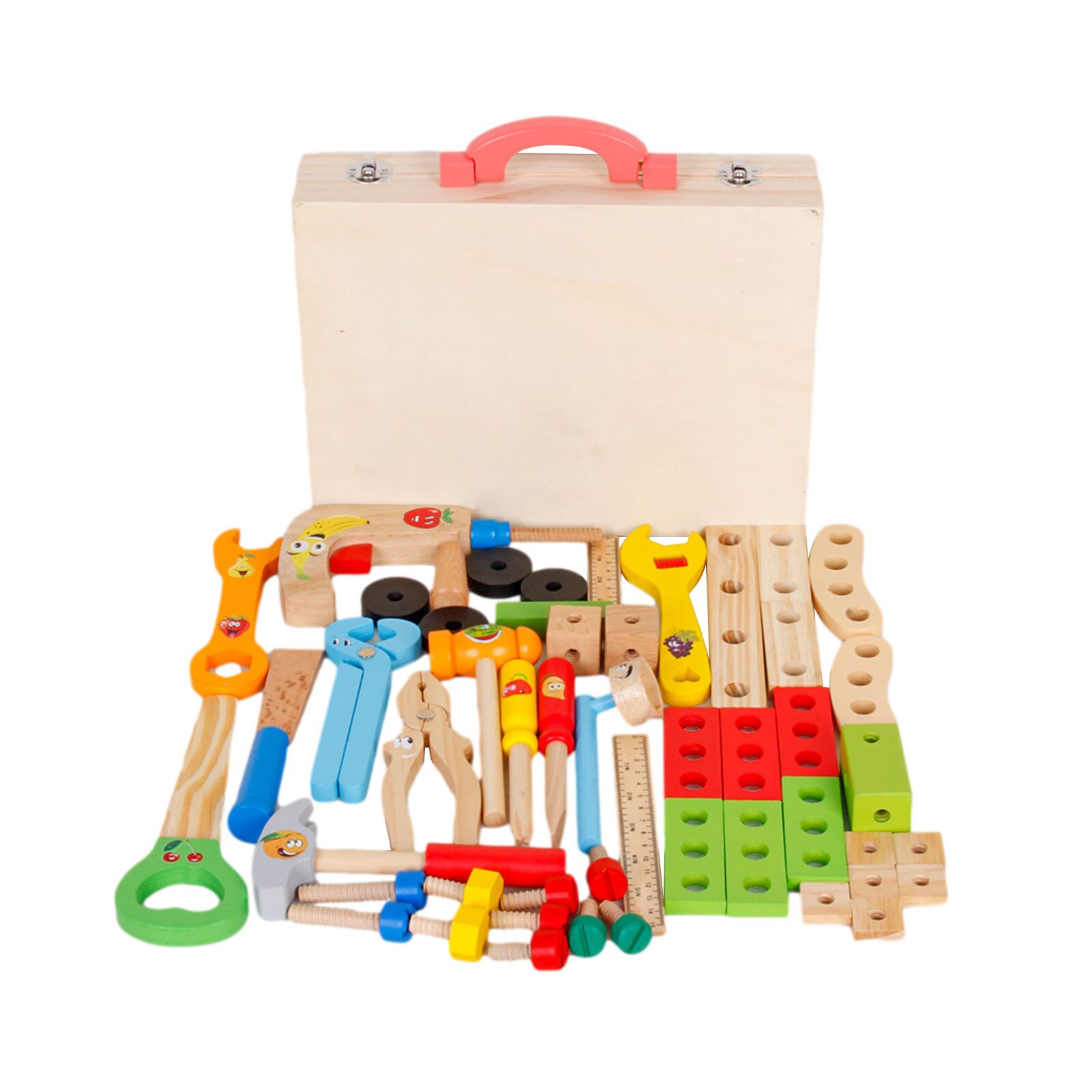 Educational Pretend Play Wooden Tool Box Set With ... – Grandado