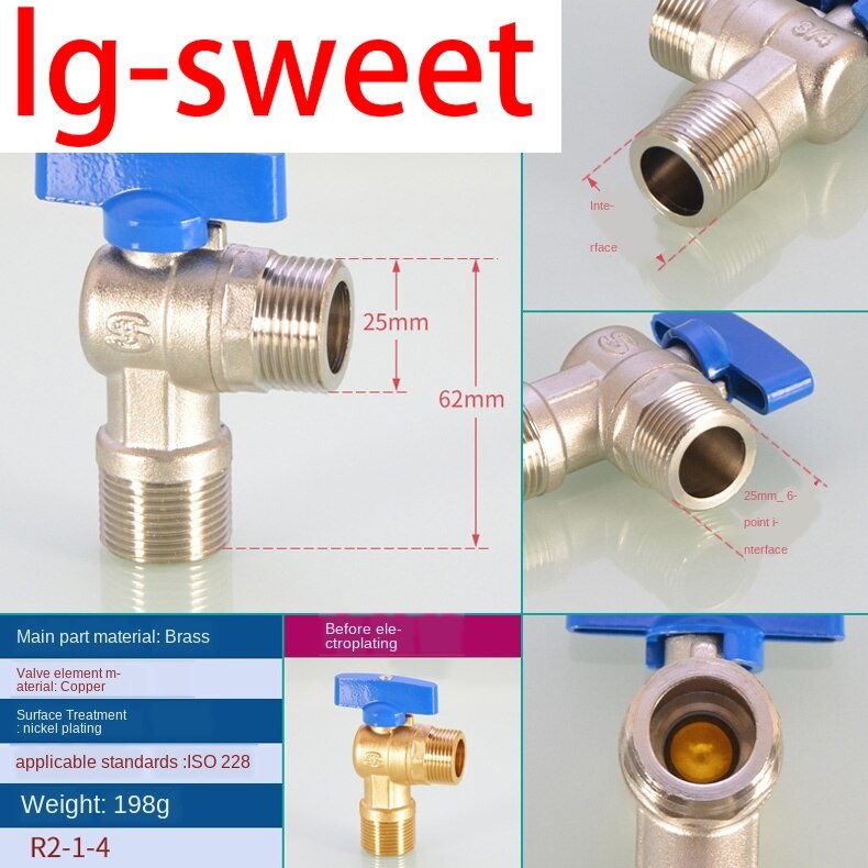 Triangle Valve 1/2IN 3/4IN Copper Ball Core Natura... – Grandado