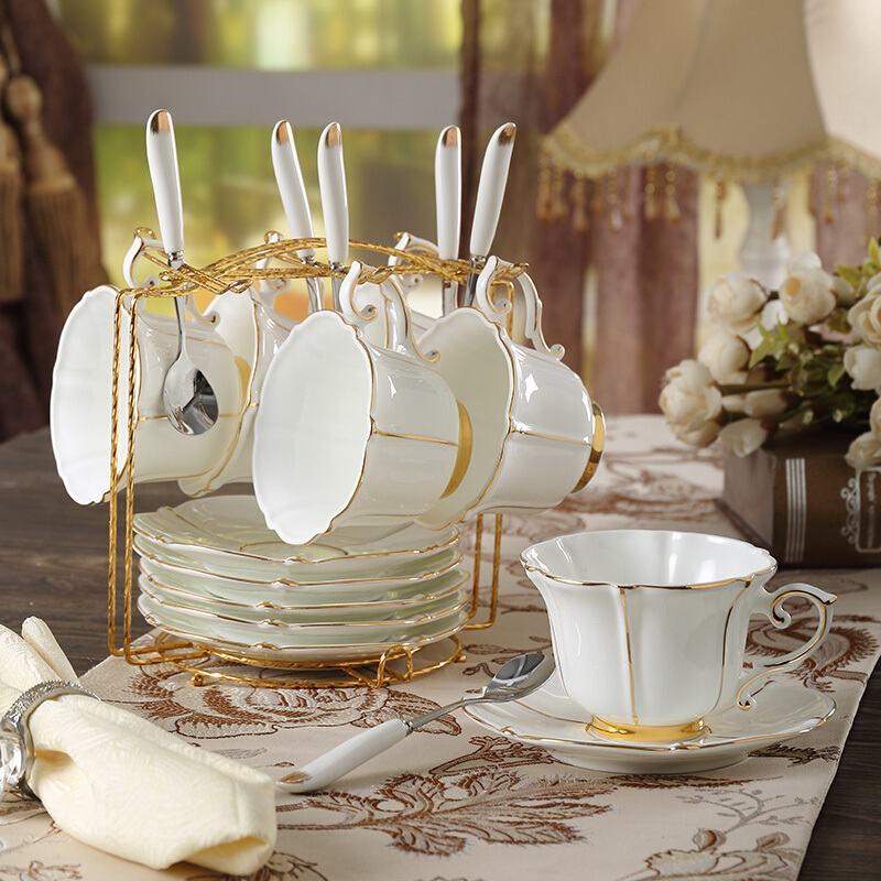 Bone China Coffee Set Europe Porcelain Tea Set Sim... – Vicedeal