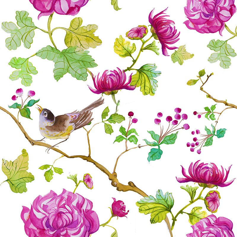Polyester Fabric Bird & Flower Styles Upholstery C... – Vicedeal