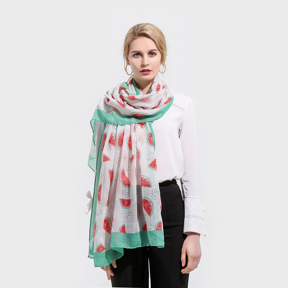 FOXMOTHER White Watermelon Fruit Scarf For Women L... – Grandado