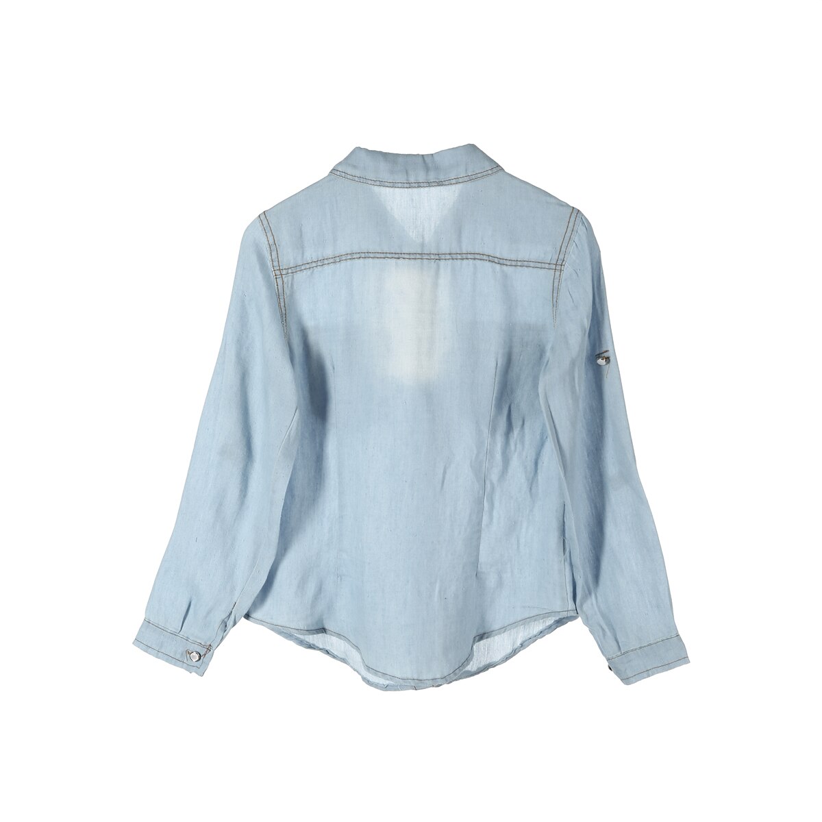 half sleeve denim shirts women solid buttons top m... – Grandado