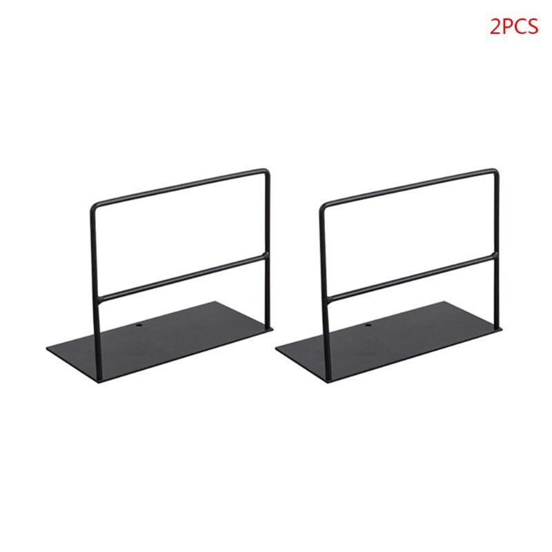 1 Pair Wrought Iron Bookends Book Support Simple D... – Grandado