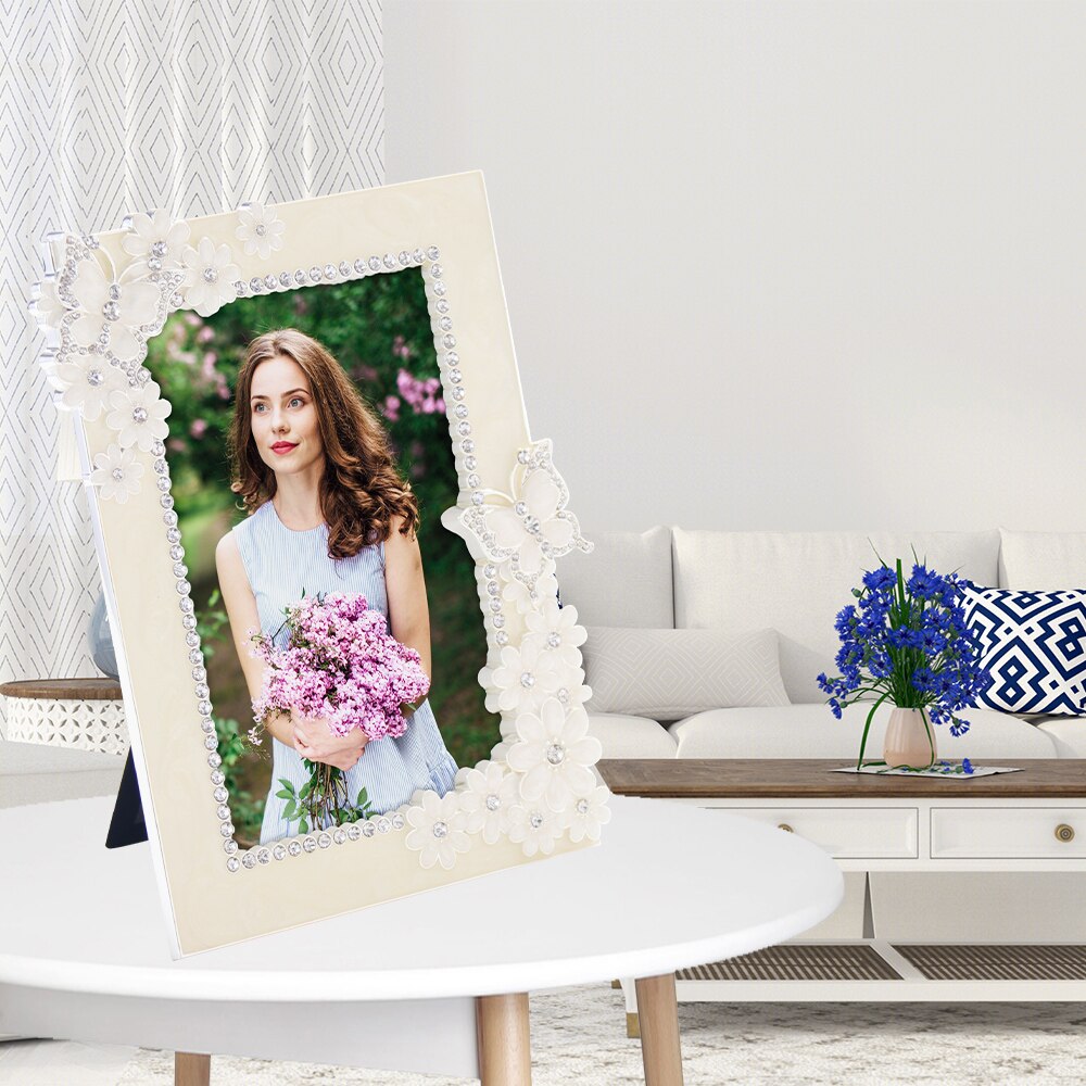 LASODY Flower And Butterfly Photo Frame Couple Wed... – Grandado