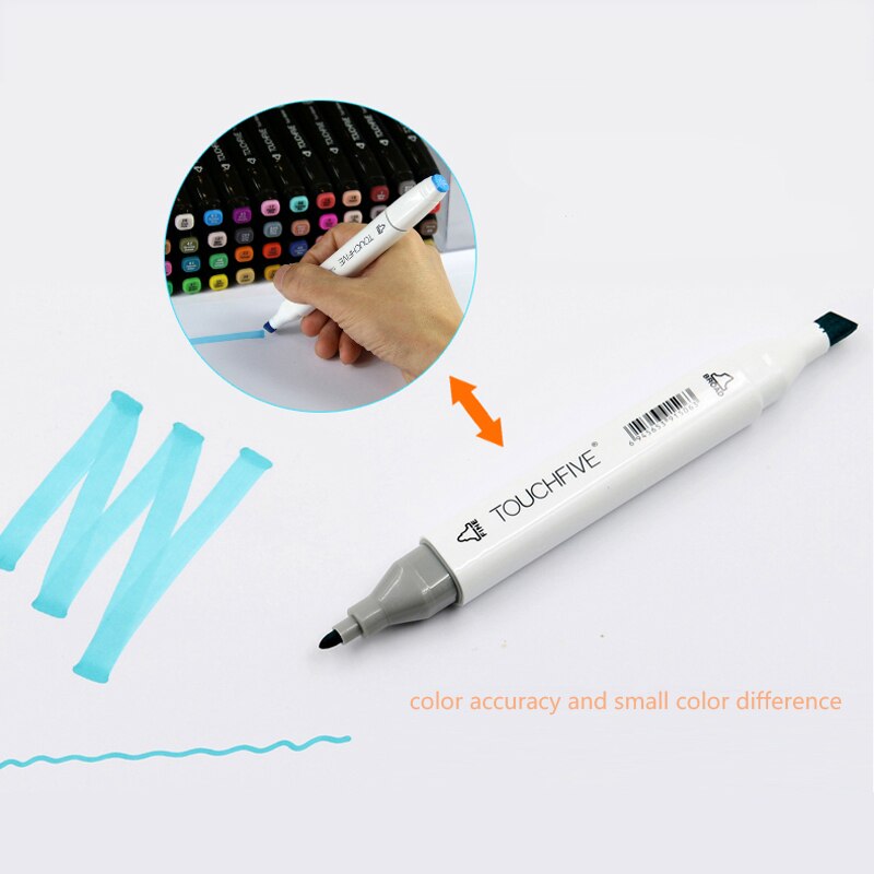 TOUCHFIVE Marker Set 60 Farben Twin Pinsel Marker ... – Vicedeal