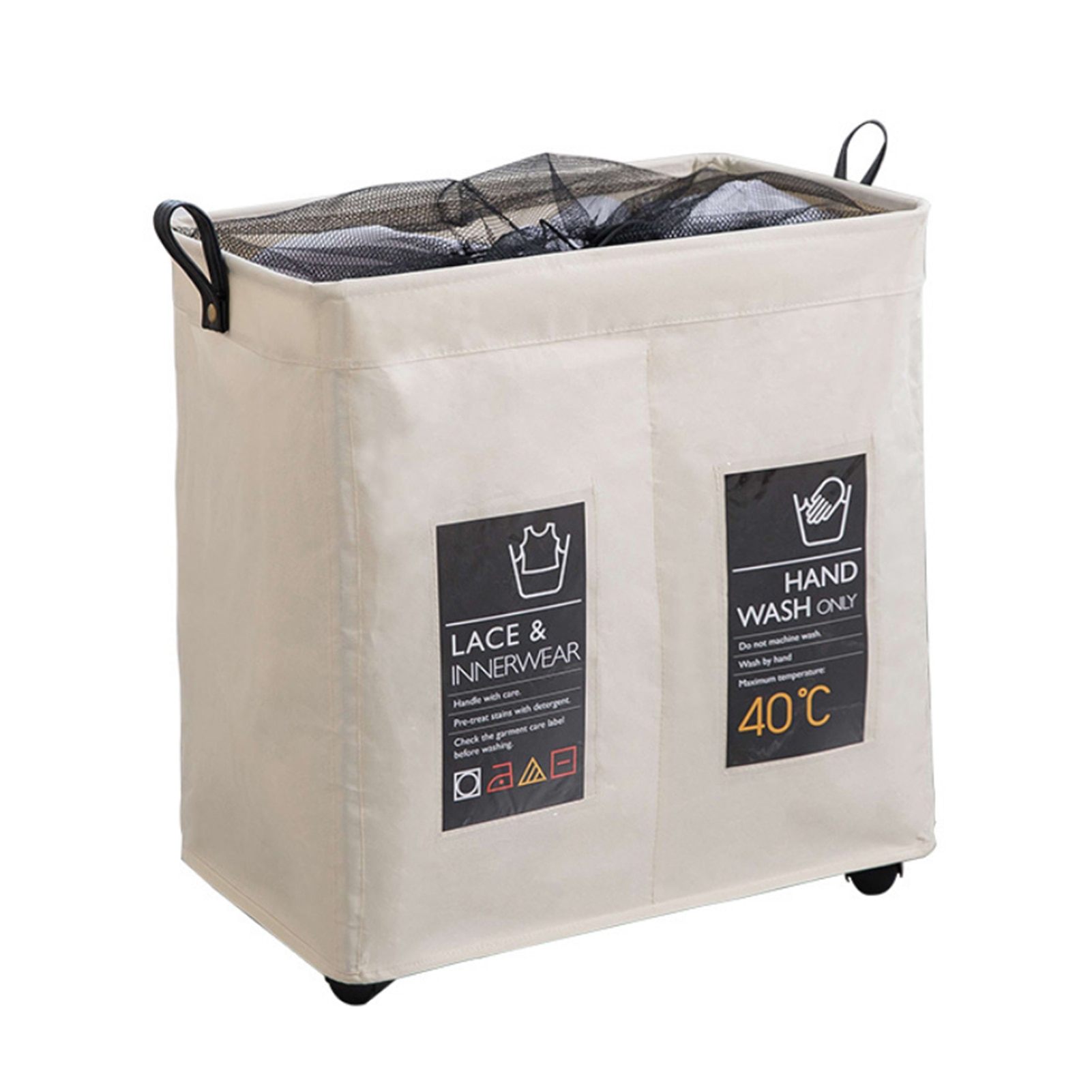 Dirty Clothes Storage Basket 2 Grids Dirty Clothes... – Grandado