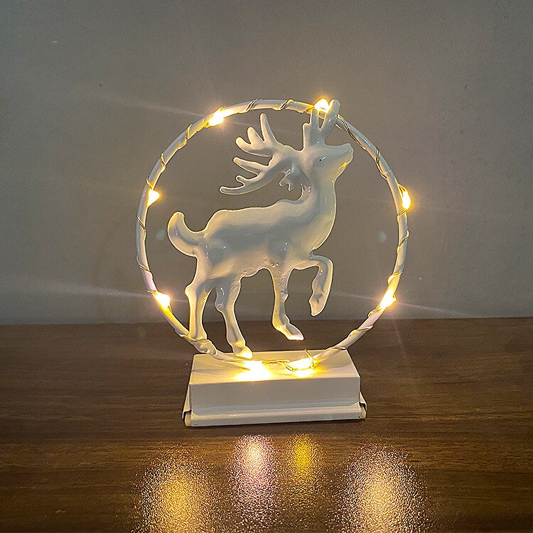 Julepynt led stjernelys nisse elgtre hjemmedekoras... – Vicedeal