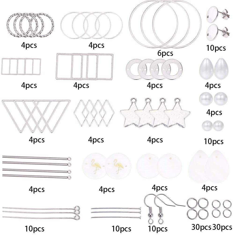 1Box DIY 10 Pairs Geometric Hollow Earring Making ... – Vicedeal