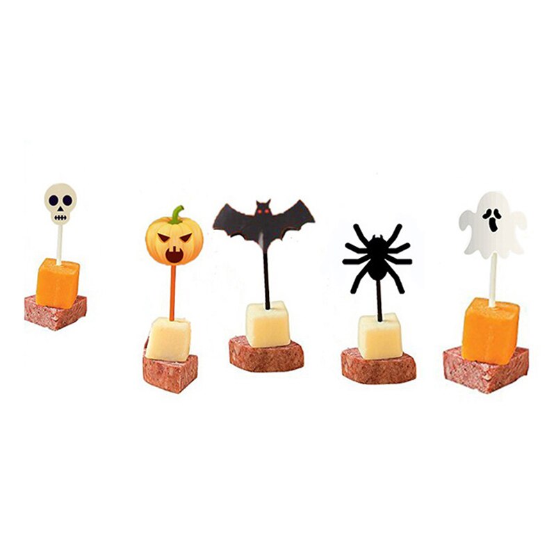 10pcs/set Lunch Pick Halloween Fruit Fork Mini Car... – Grandado