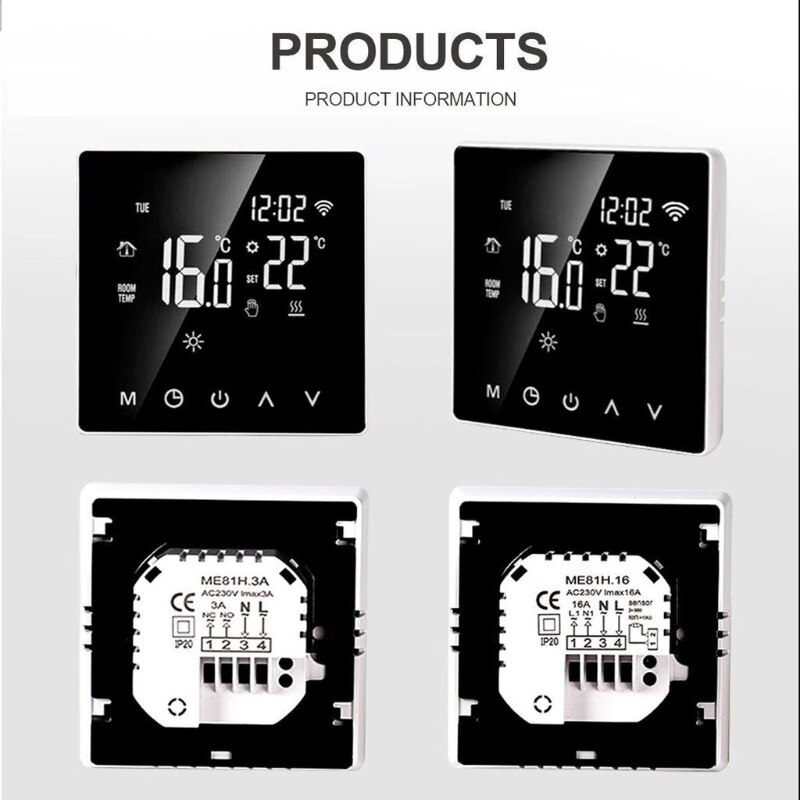 Wi-Fi /NO WIFI Orange / White Smart Thermostat Dig... – Grandado