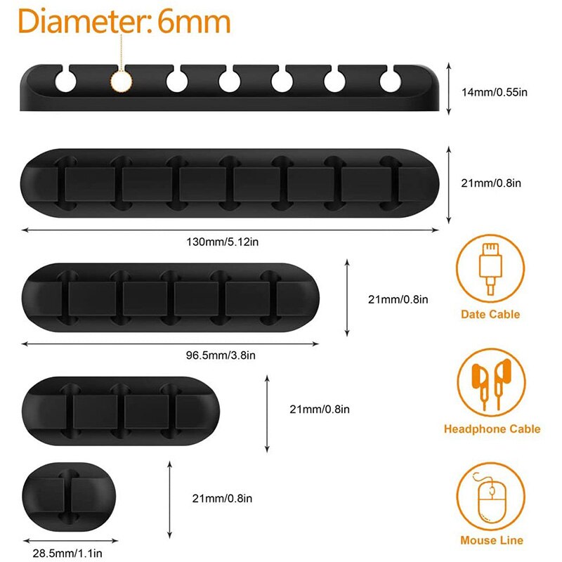 Cable Management Cord Organizer, 5 Packs Self Adhe... – Grandado