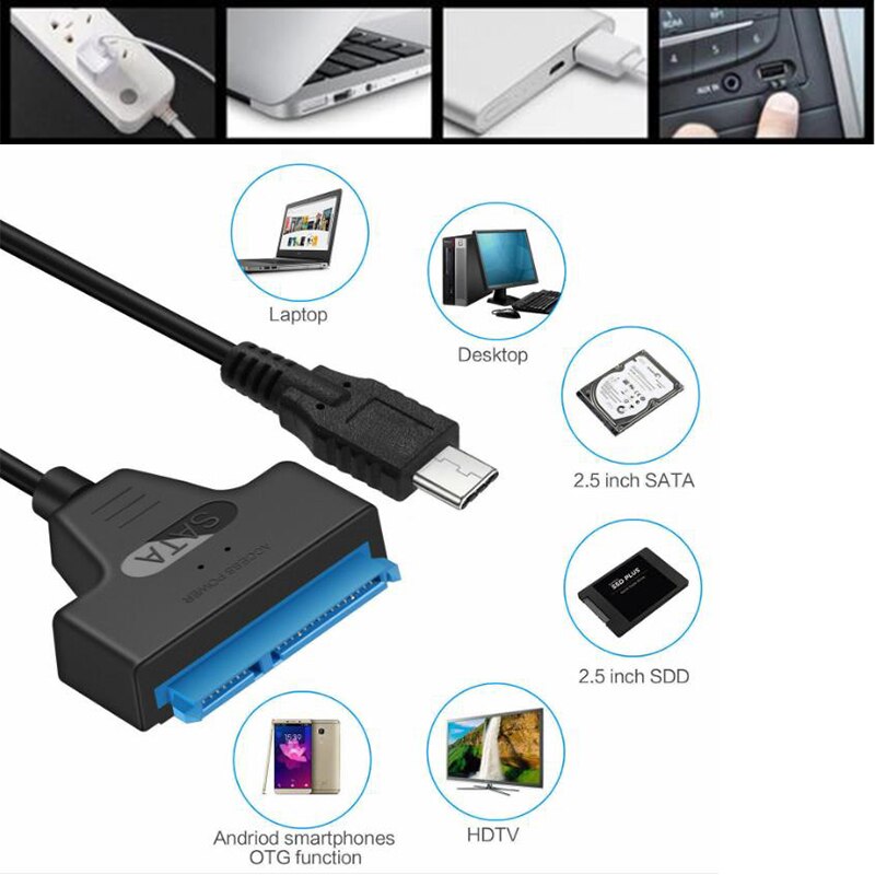 USB 3.1 Type C to SATA III HDD SSD 2.5" Hard Drive... – Grandado