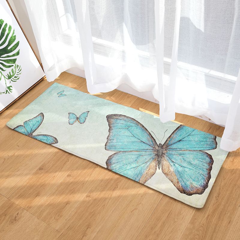 Naturskön fjärilstryckt entrédörrmatta långa golvm... – Grandado