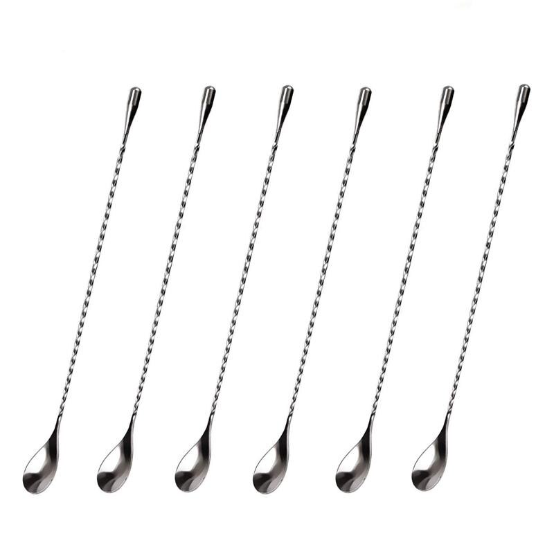 Bar Spoons Stainless Steel Set Of 6 Cocktail Mixin... – Vicedeal