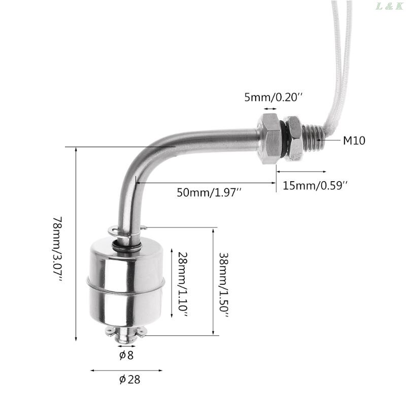 Internal Float Switch High Temperature 200C L Type... – Vicedeal