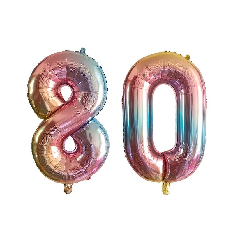 2pcs/lot 32 40 Inch Number 80 Year Balloons Foil B... – Grandado