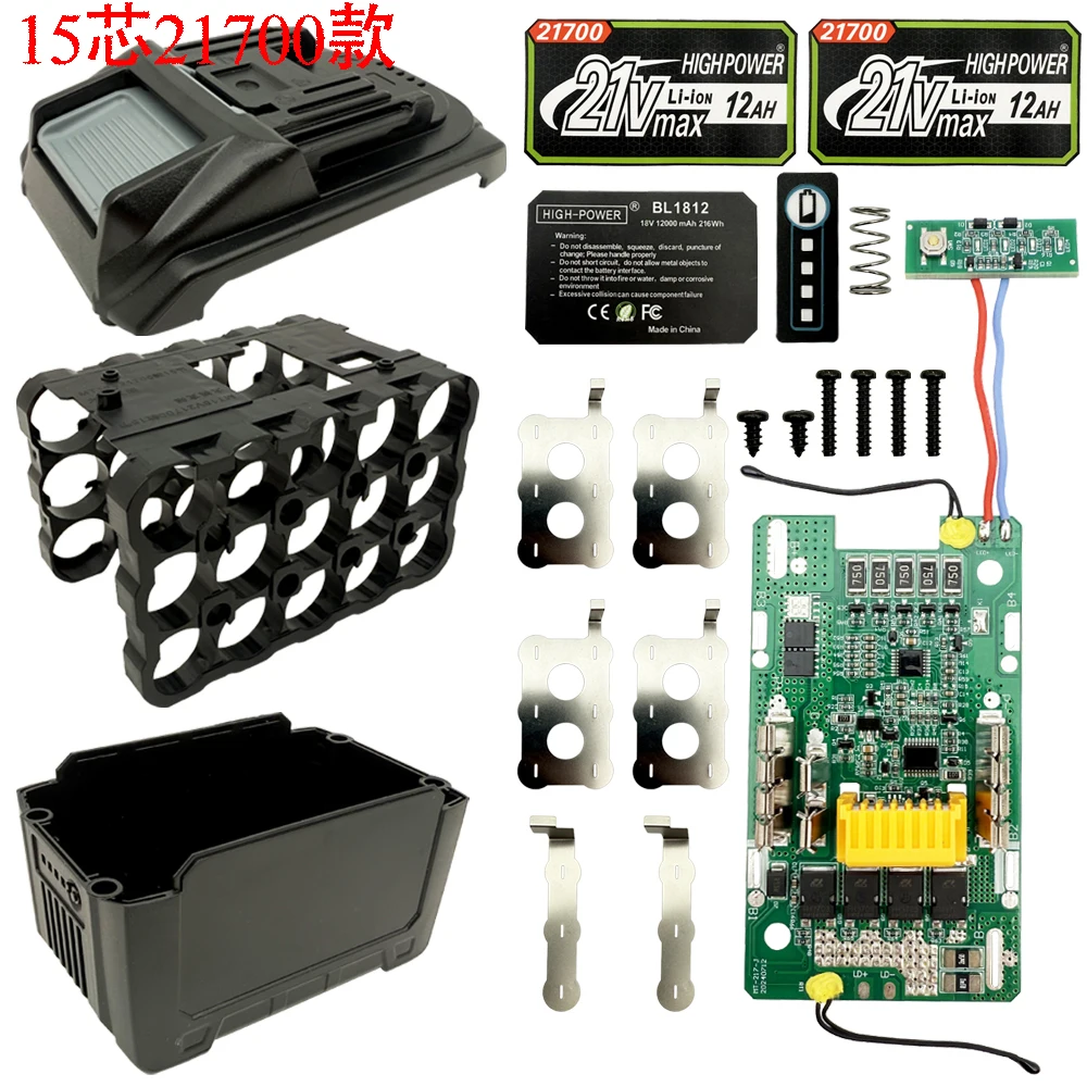 BL1830 15X21700 Li-ion Battery Case with BMS Balan... – Grandado