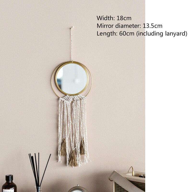 Nordic Gold Tassel Mirror Metal Frame Wall Mirrors... – Grandado
