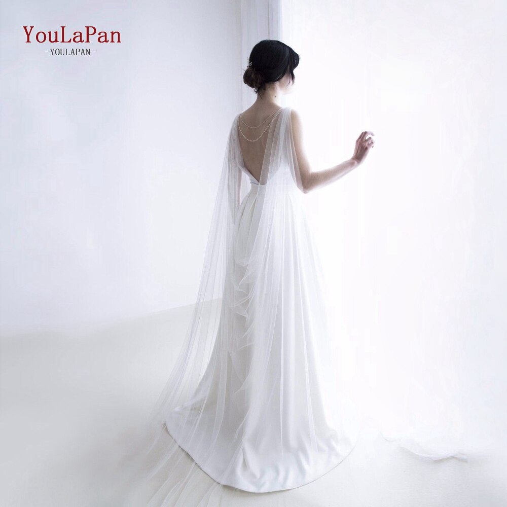 YouLaPan G33 Wedding Cape Bridal Shawl White Tulle... – Grandado