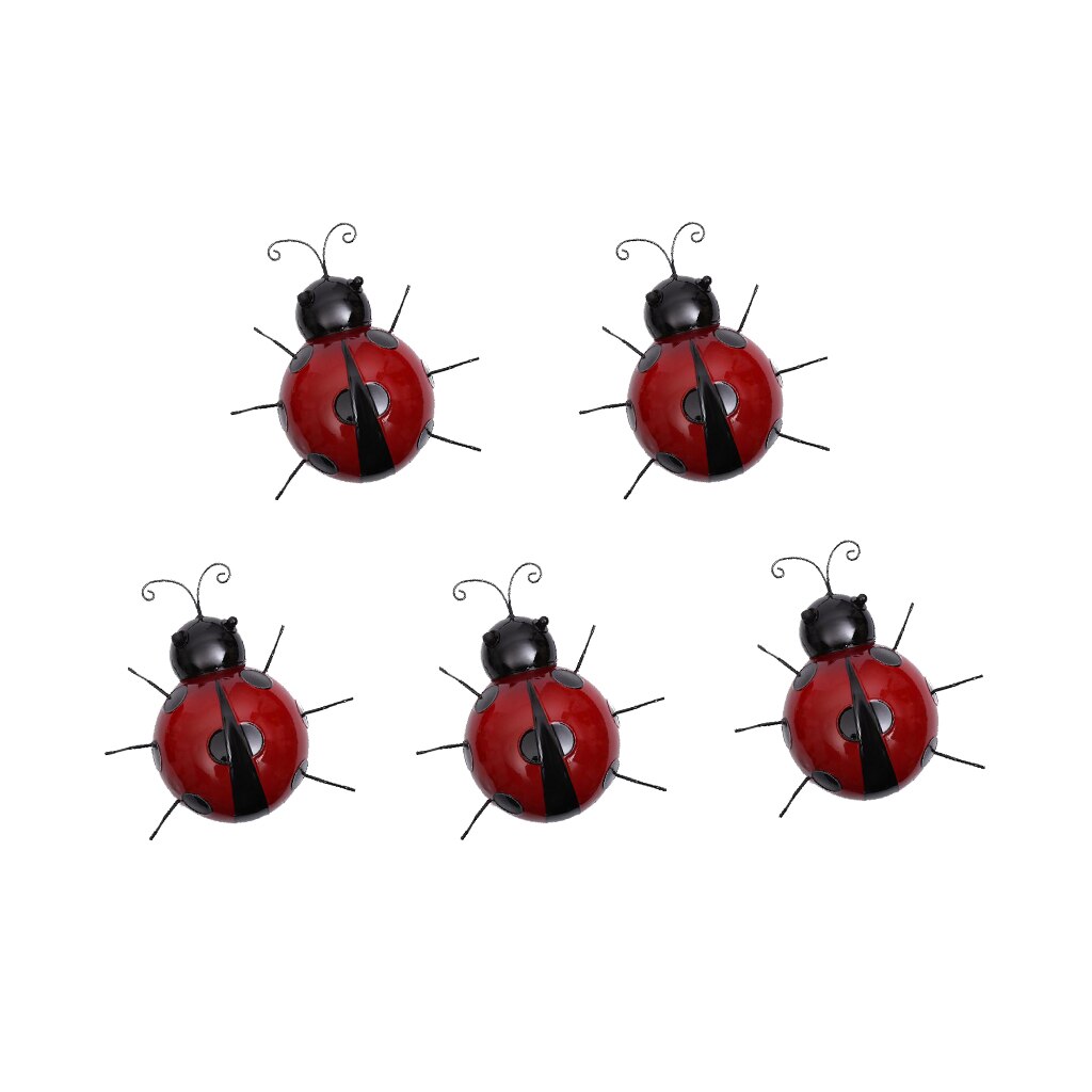 5x Ladybug Insect Ornament Home Garden Decor Wall ... – Grandado