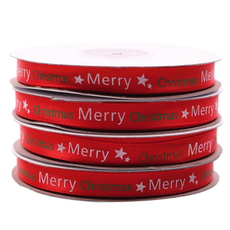 Ribbon Merry Christmas Letter Satin Wrapping Print... – Grandado