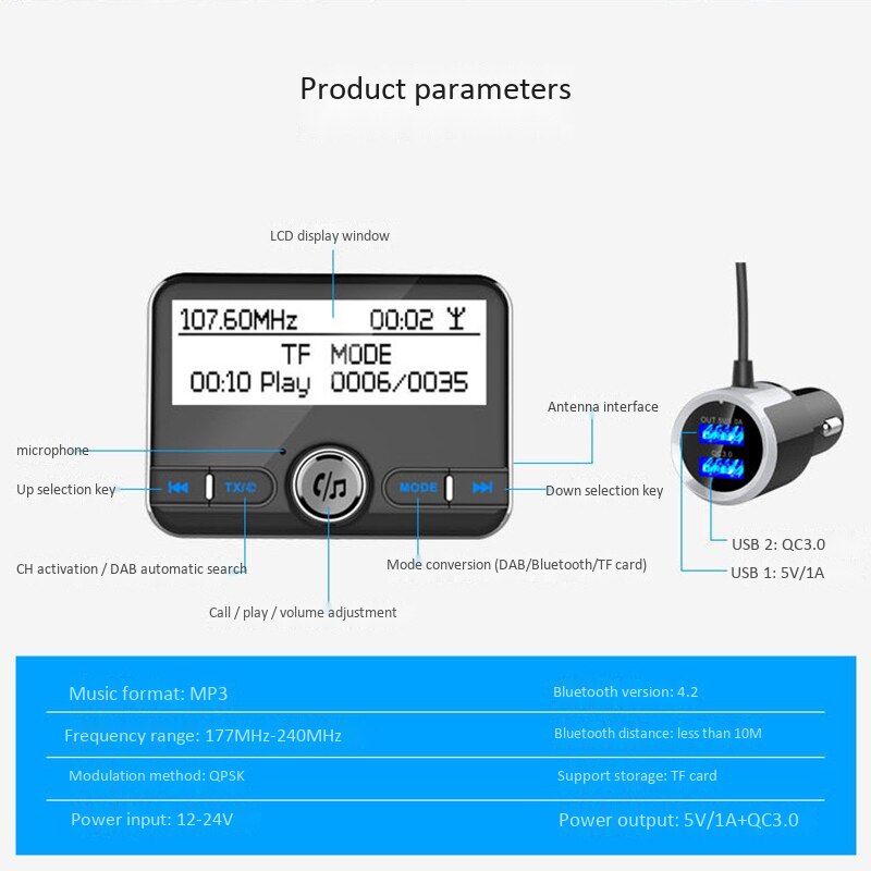 Dab002 Dab Digitale Radio Ontvanger Fm Tuner Radio... – Grandado