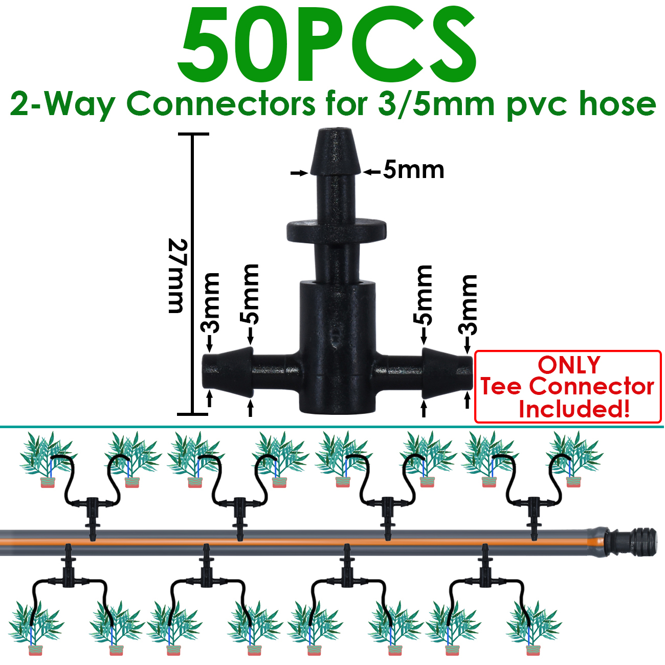 KESLA 50PCS 4/7mm to 3/5mm Hose Connector Bend Arr... – Grandado