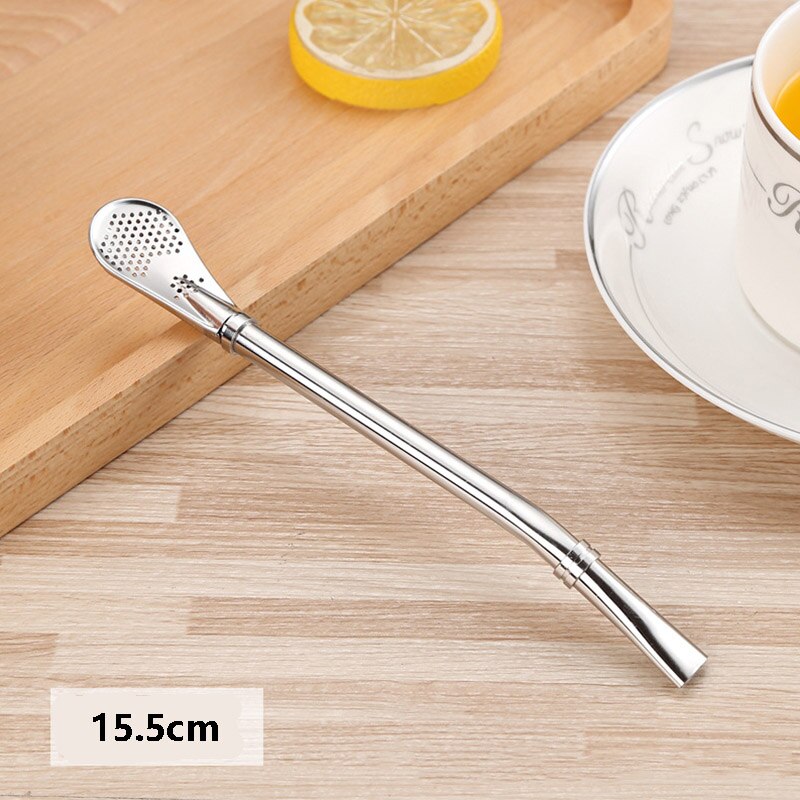 Stainless Steel Drinking Straw Spoon Tea Filter Te... – Grandado