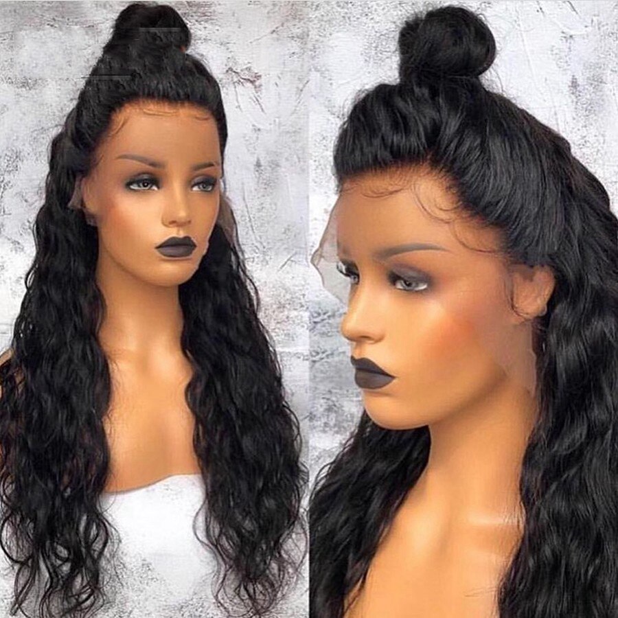 Black Water Wave Synthetic Lace Front Wig Baby Hai... – Grandado